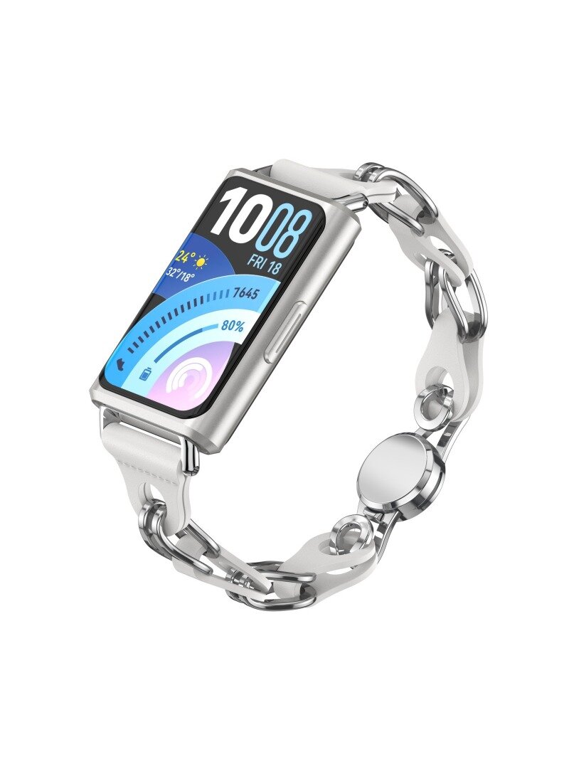 Ремешок для Huawei Band 11 / 11 Pro, металлический скрытый крепёж, ажурный браслет-цепочка, стильный дизайн, 6 цветов