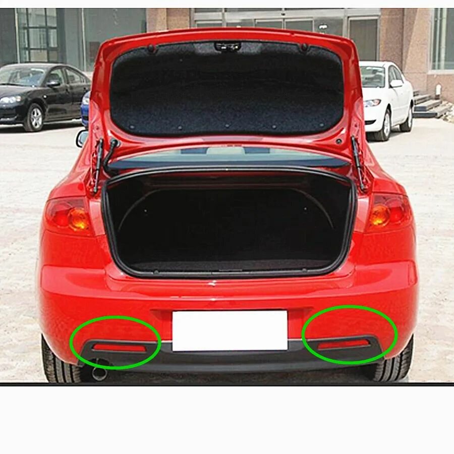 Отражатель (фонарь) заднего бампера для Mazda 2 DE, Mazda 3 BK 2003–2008, Mazda 6 GH 2007–2012, CX-7, Mazda 8, пластиковый корпус, не LED