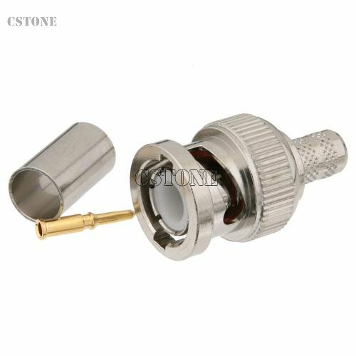 BNC штыревой (штекер) разъём обжим/пайка крепление для LMR-240, LMR-240-DB, LMR-240-FR, LMR-240-UF, LMR-LW240, RG8X, TCO