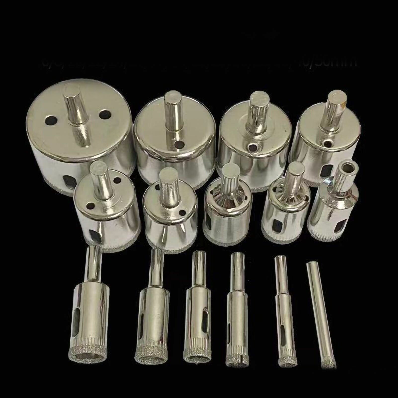 15 алмазных кольцевых сверл для стекла 6-50 мм