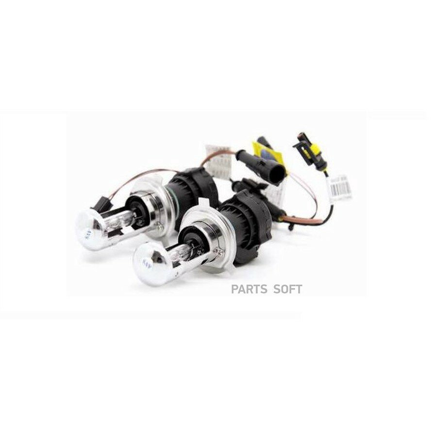 Лампа би-ксеноновая H4 12V 5000K "AVS" (+ комплект проводов KET) (2 шт.) AVS 43338 | цена за 1 шт