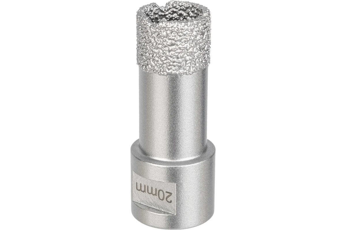 Алмазная коронка Dia Tech 20 мм М14 по керамограниту, мрамору и бетону – сухой резай без хвостовика, 40 мм длина