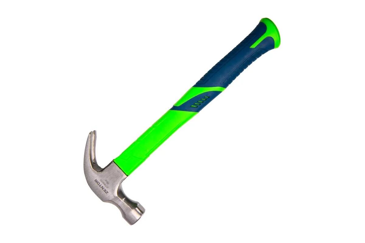 Молоток‑гвоздодер Zentor ZT18001S 250 г кованая углеродистая сталь круглый бойк стекловолокно рукоятка эргономичная с прорезиненным захватом