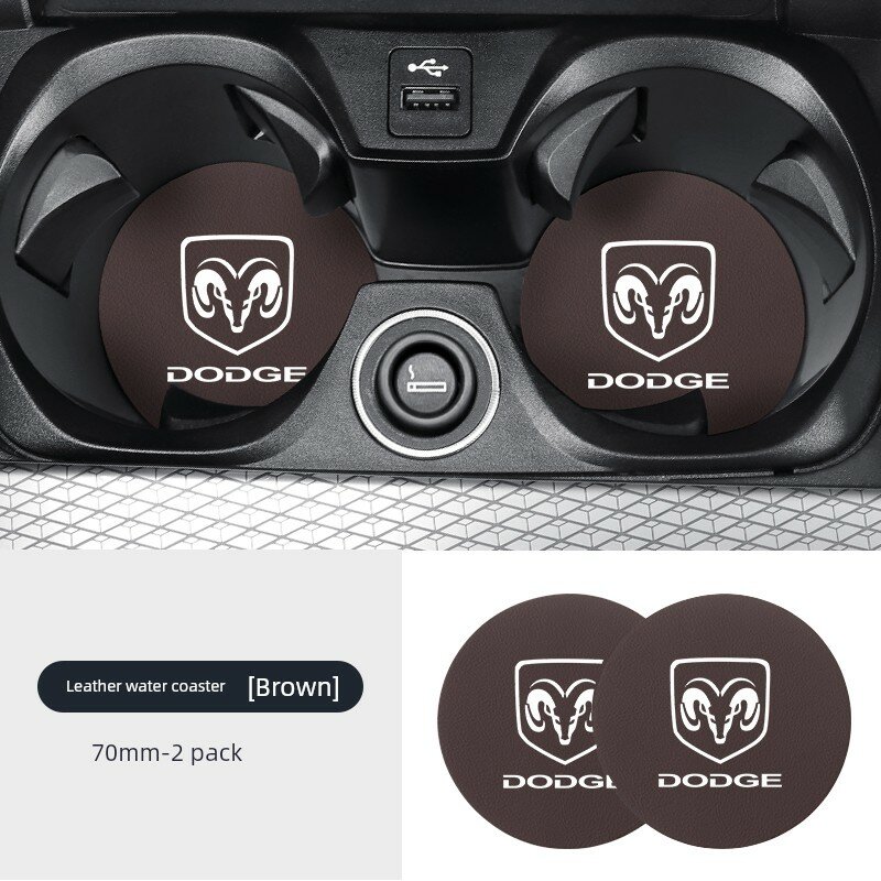 Наппа кожаные подставки для чашек для Dodge Challenger и Charger, пара в мокко коричневом