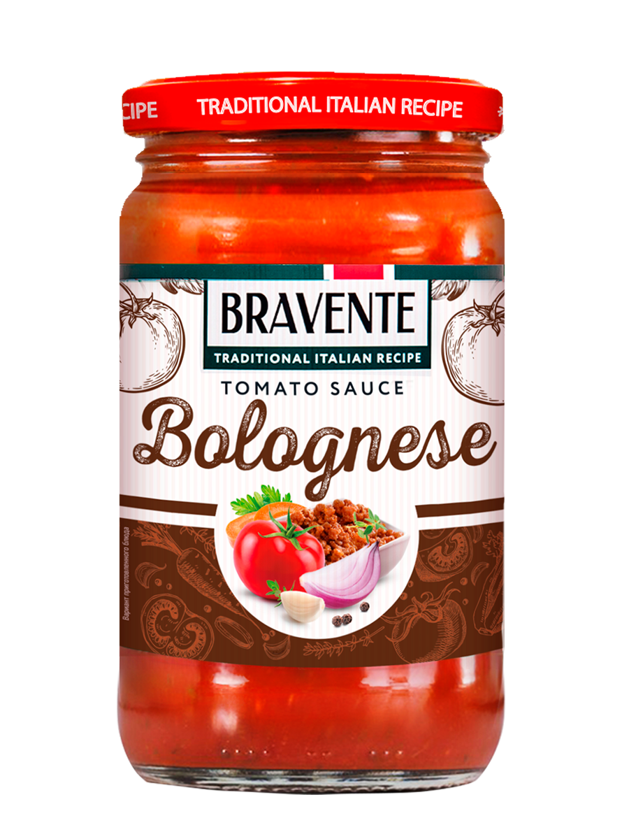 Соус томатный с мясом Болоньезе TOMATO BOLOGNESE, 360 гр ТМ "BRAVENTE"