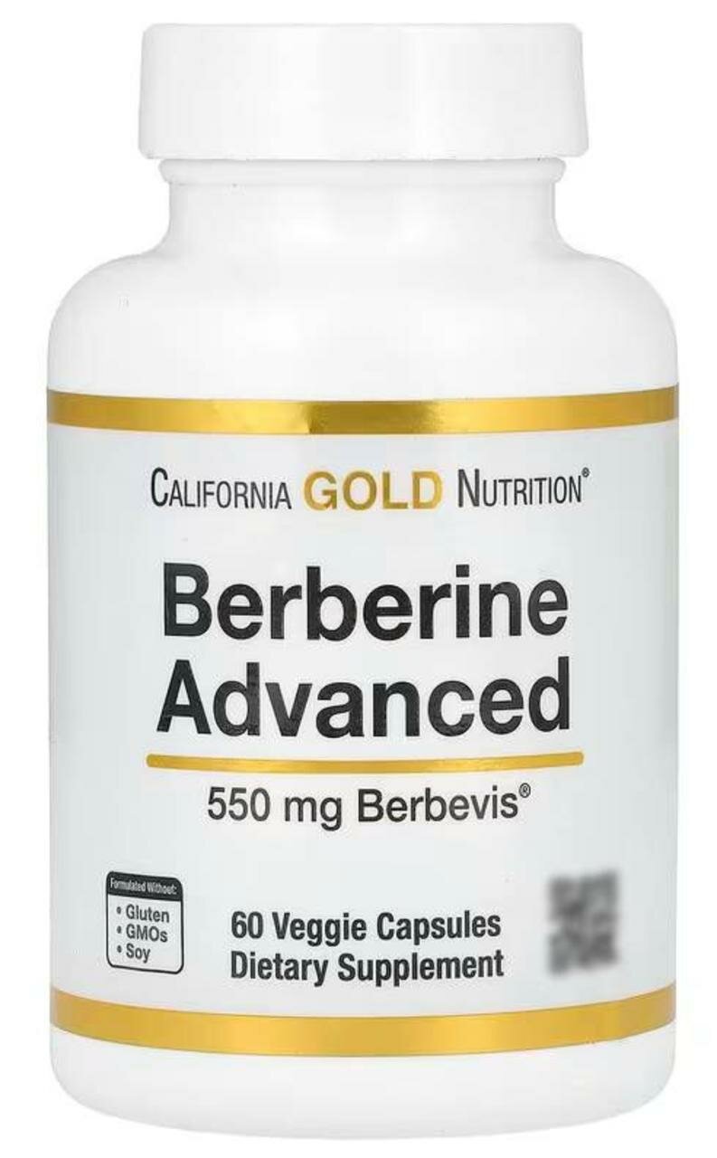 California Gold Nutrition Берберин для поддержки обмена веществ и здоровья сердца 60 капсул