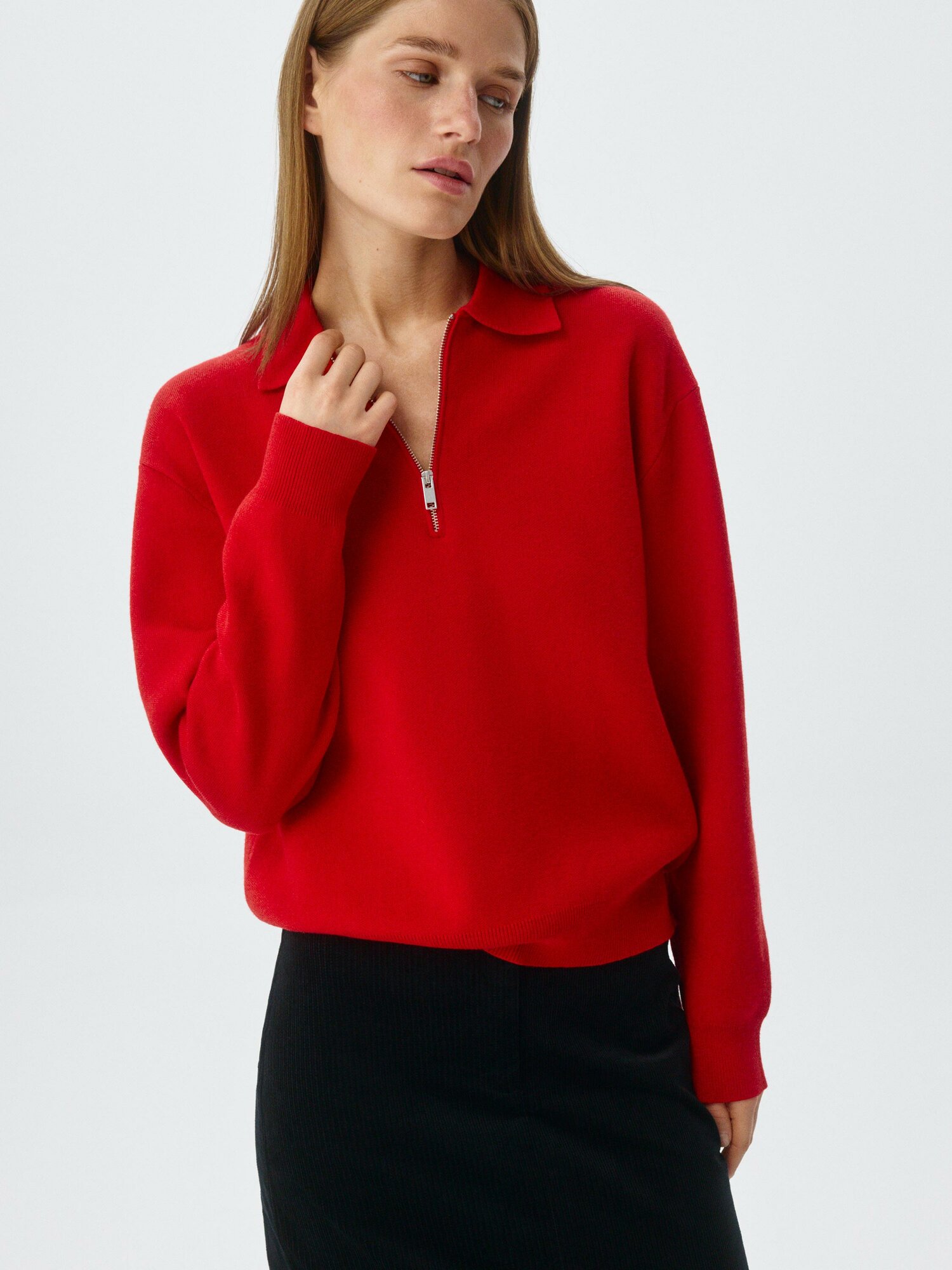 Джемпер Вязаный джемпер поло на молнии