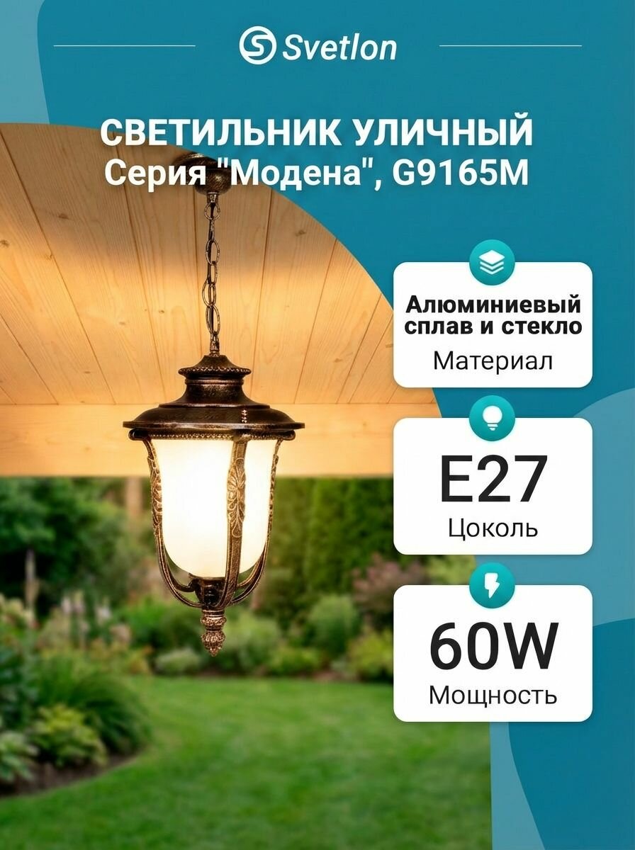 Подвесной потолочный светильник уличный Модена G9165