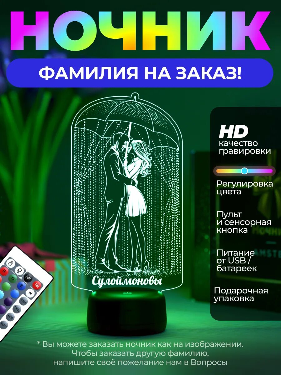 Ночник «Сулоймоновы - пара под зонтом»