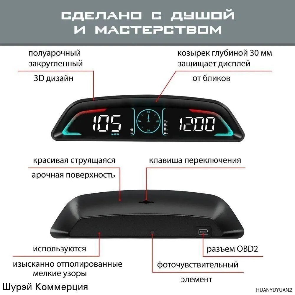 Автомобильный бортовой компьютер B3 с функцией отображения скорости и времени