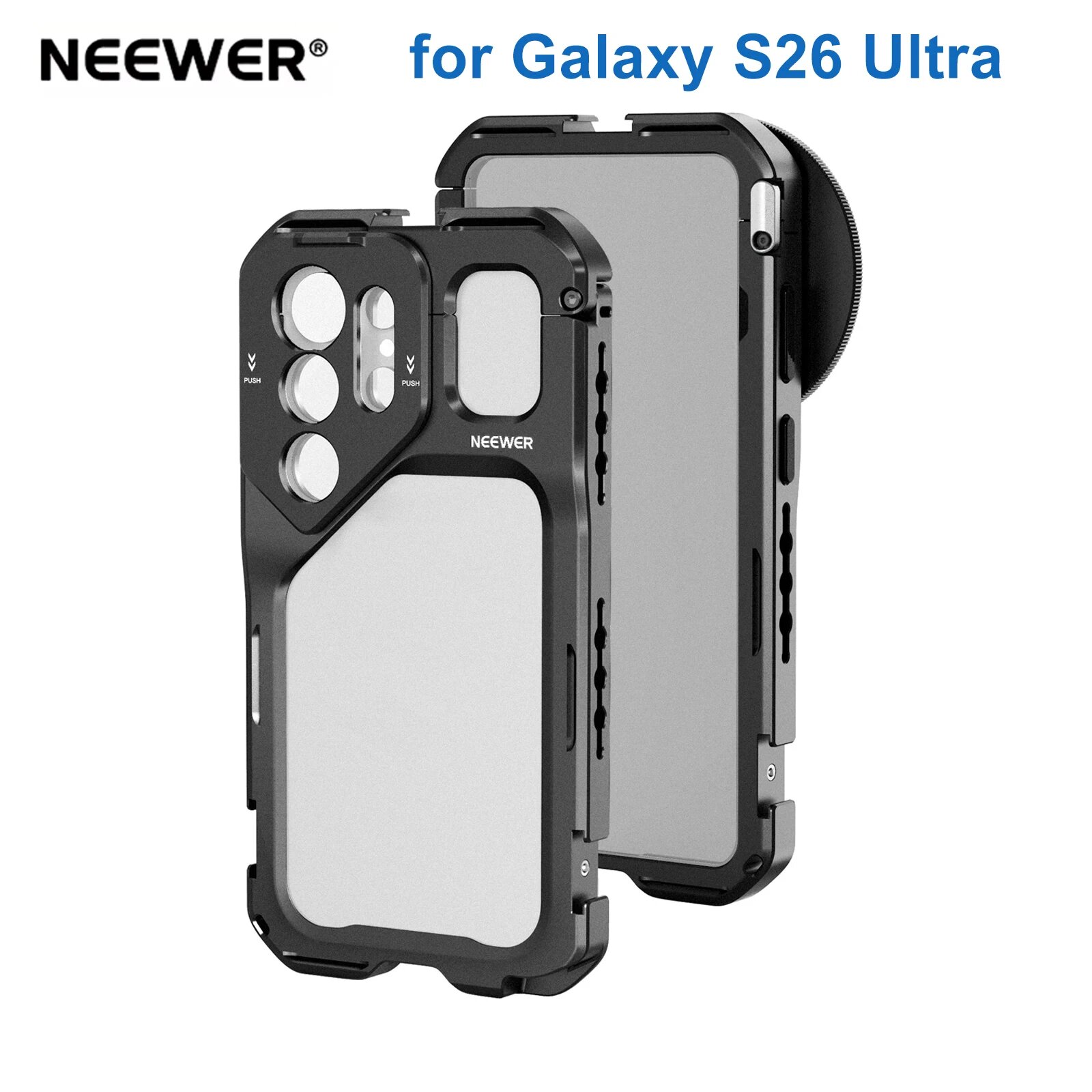 Металлический чехол NEEWER PA182 для Samsung S26 Ultra, черный