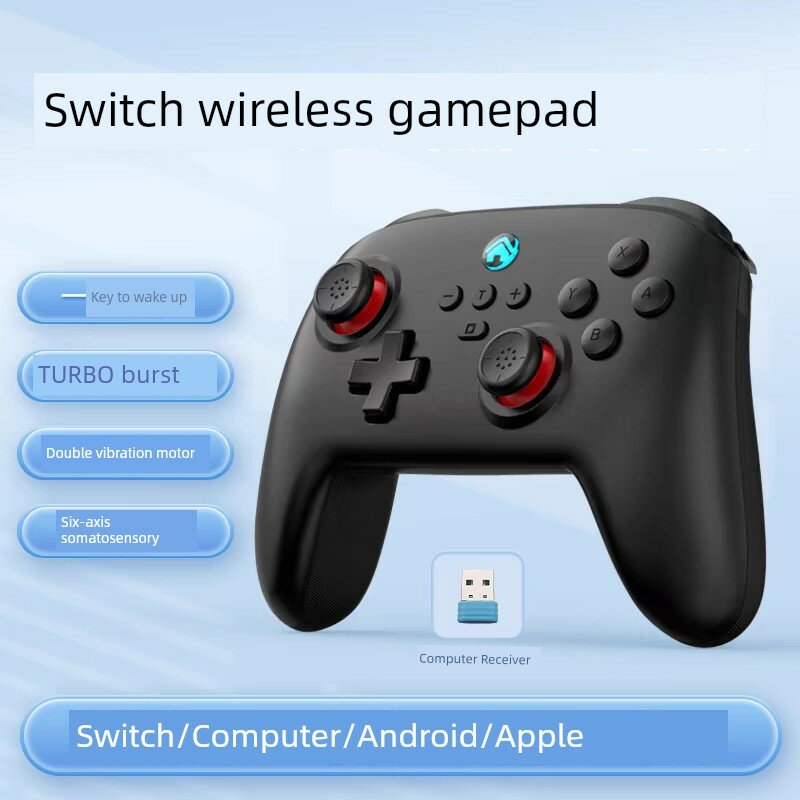 Черный игровой контроллер с приемником для ПК и Switch