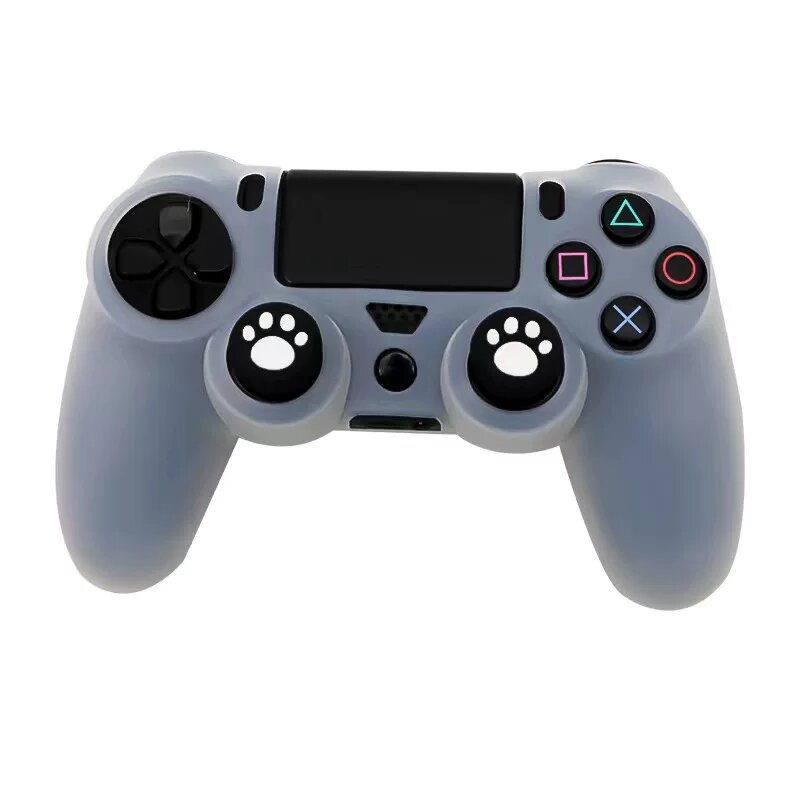 Силиконовый чехол для PS4 контроллера, цвет белый, мягкая резиновая защита с кошачьими лапками, один комплект