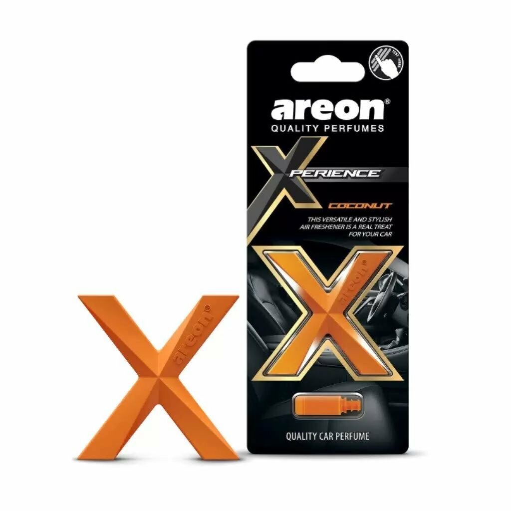 Ароматизатор в машину на дефлектор Areon Xperience Кокос, сухой освежитель воздуха, оранжевый, 704-APX-05
