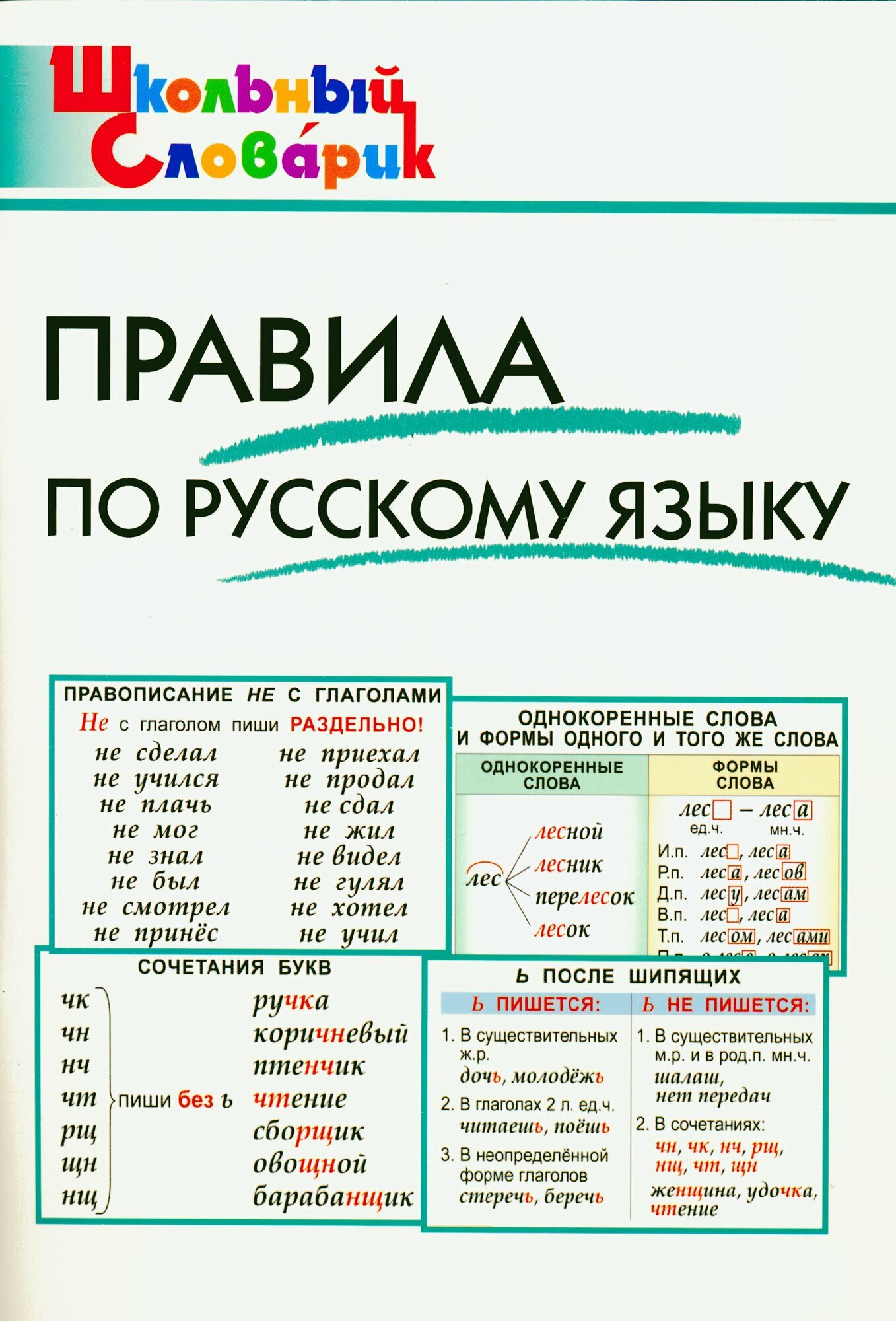 Школьныйсловарикфгос Правила по русскому языку. Начальная школа (сост. Клюхина И. В.), (Вако, 2021)