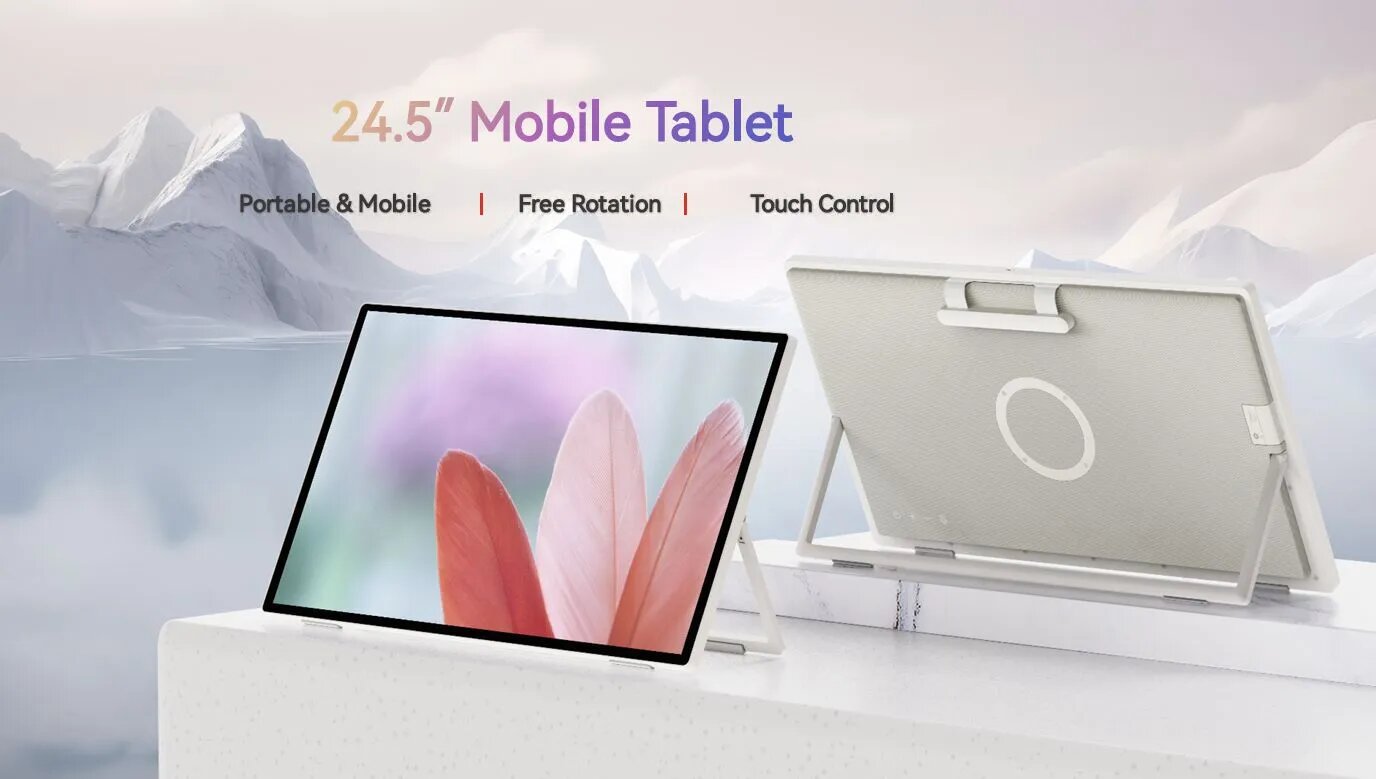 Планшет Портативный переносной настольный 24.5"дюймовый на Android 14.0 U245M-F , 24.5" 8 ГБ/127 ГБ, белый, серебристый