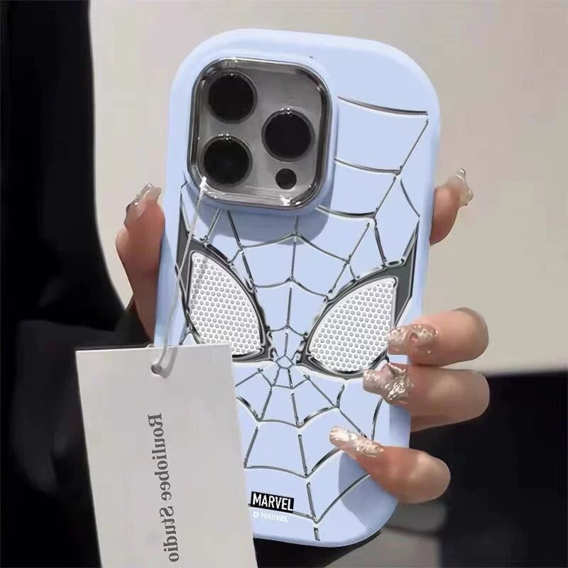 Чехол для Xiaomi 15S Pro с десигном паука-паука в светло-голубом цвете - тонкий защитный чехол для смартфона