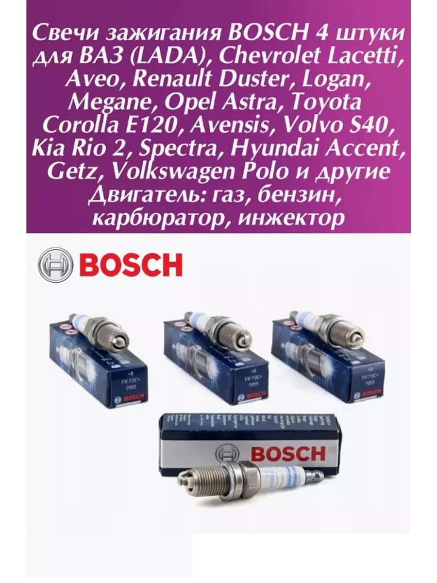 Свечи зажигания 0242235666 FR7DC+ 4 штуки