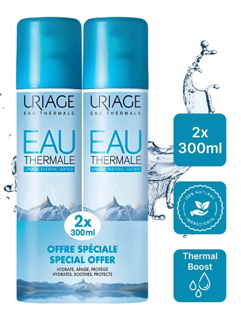 Термальная вода EAU THERMALE / URIAGE THERMAL WATER 300мл х 2 шт