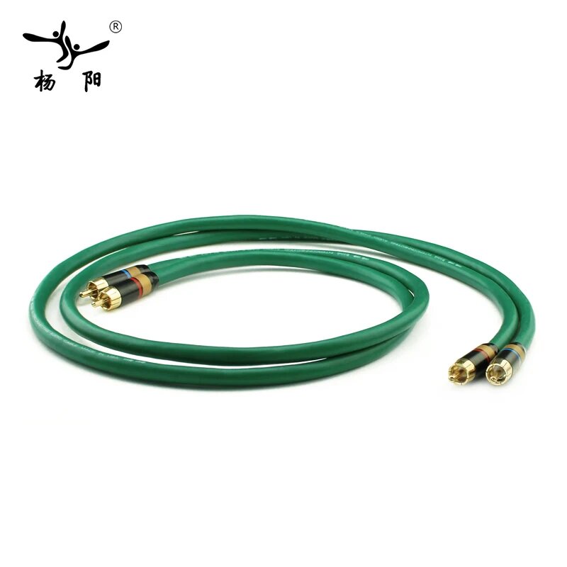 YYAUDIO RCA кабель HiFi, 0.75 м, зеленый