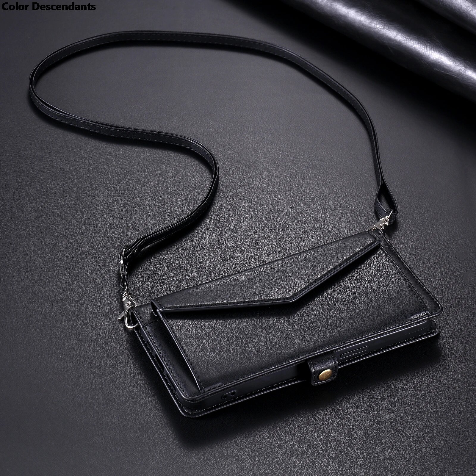 Кожаная сумка-кошелек для карточек Funda для Xiaomi Poco X6 Pro F6 M6 4G 5G Poco F6, Черный, черный