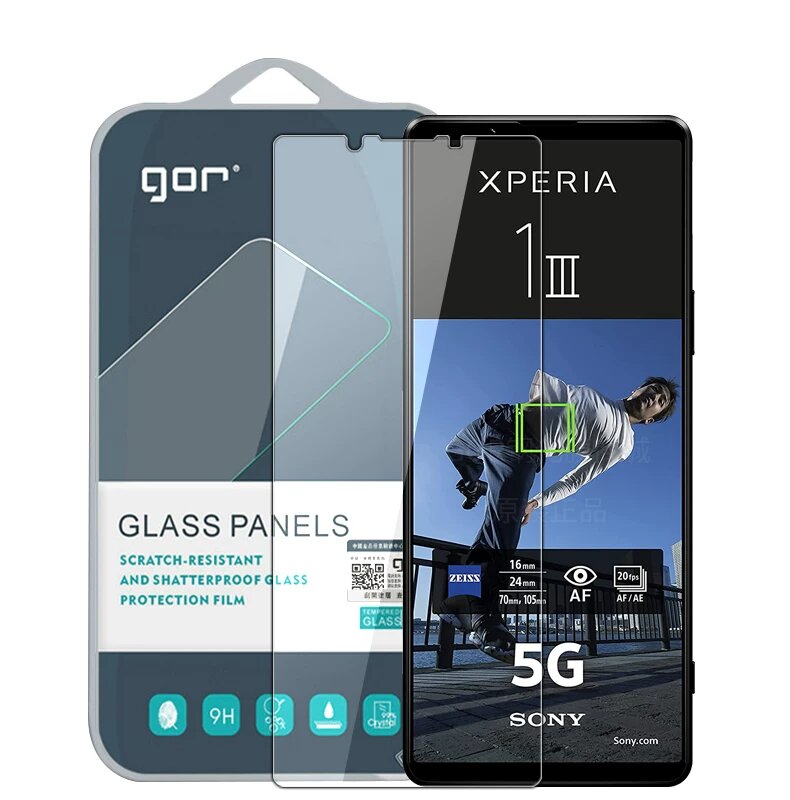 Защитное стекло для Sony Xperia 1 III с кромкой Corning 0.3, 2 шт, противопылевое и устойчивое к царапинам