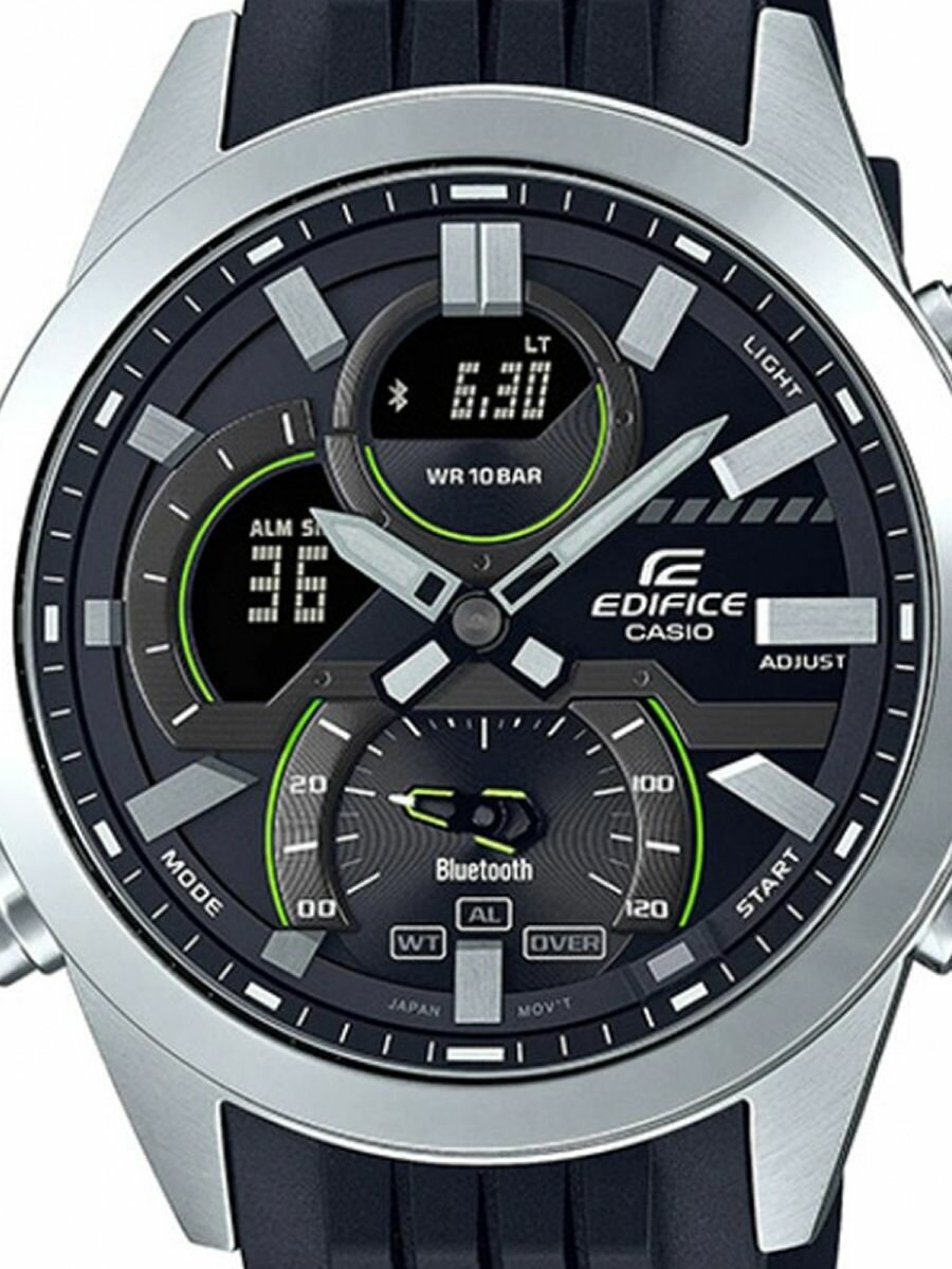 Наручные часы CASIO, серебристый/черный/зеленый — фото 1