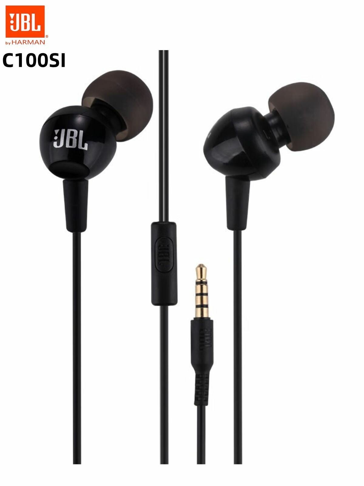 JBL Наушники проводные с микрофоном Samsung EO-IC100, 3.5 мм, черный проводные наушники с микрофоном наушники 3.5 мм