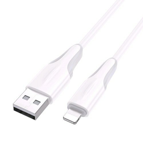 Кабель USB для iPhone Lightning (8pin) 1м, 2,4А, белый ПВХ******