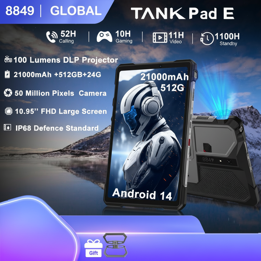 Планшет unihertz 8849 Tank Pad E, 11", 12/512ГБ, Wi-Fi+4G, Android