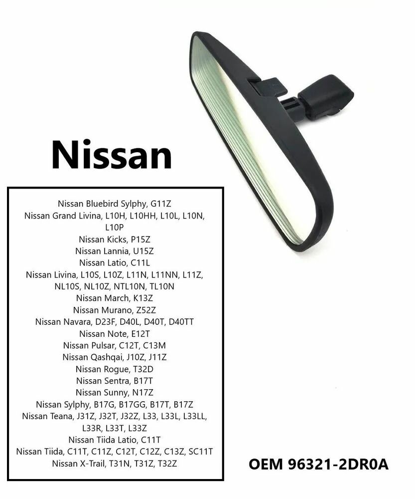 Зеркало заднего вида Nissan — запасное автомобильное зеркало для комфортного обзора при вождении и маневрах легко