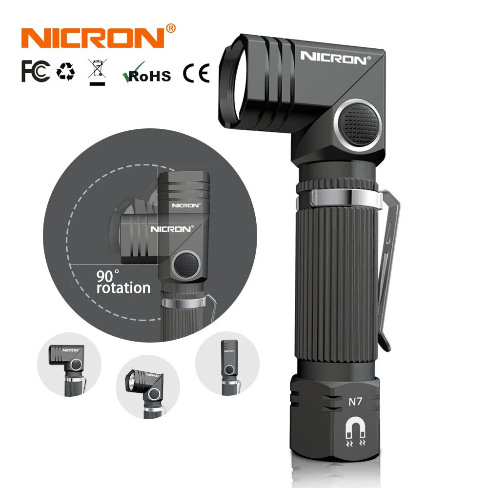 NICRON N7 Фонарик налобный 600LM