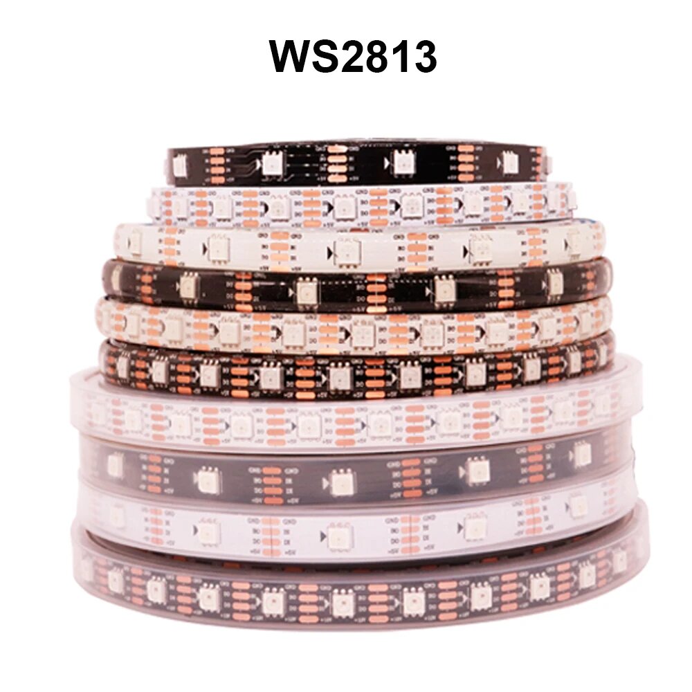 Светодиодная лента WS2813, 5M, Черная PCB, IP30