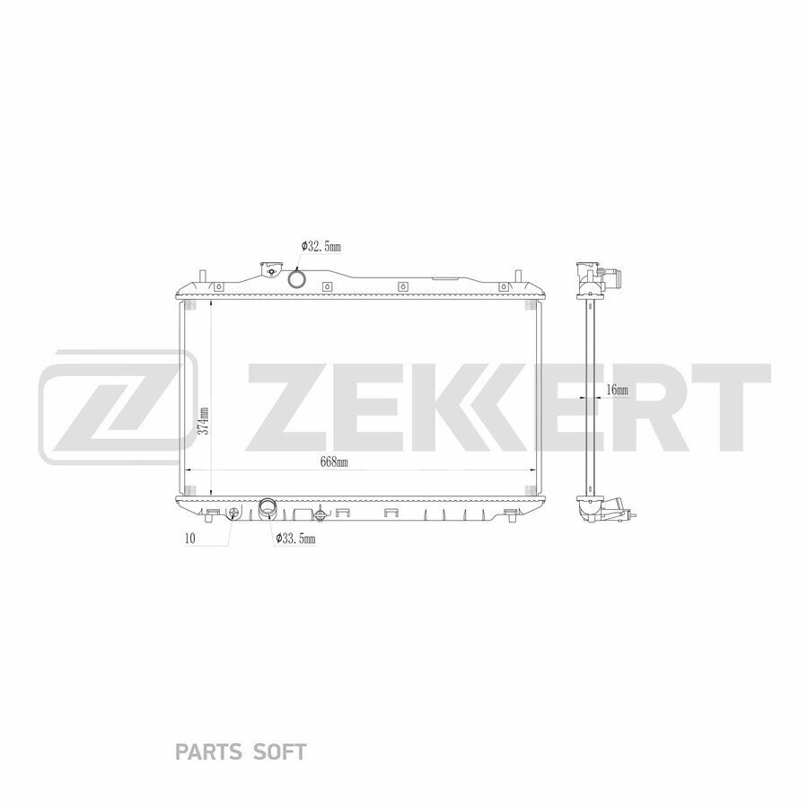 ZEKKERT MK-1721 Радиатор охлаждения двигателя Honda Civic VIII 05- ()