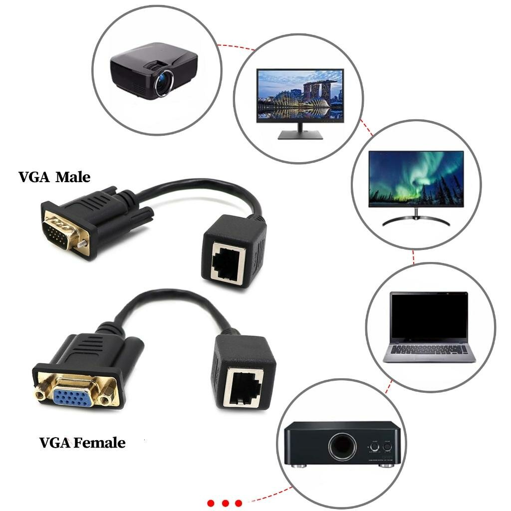 Переходник VGA–RJ45, самец — фото 1