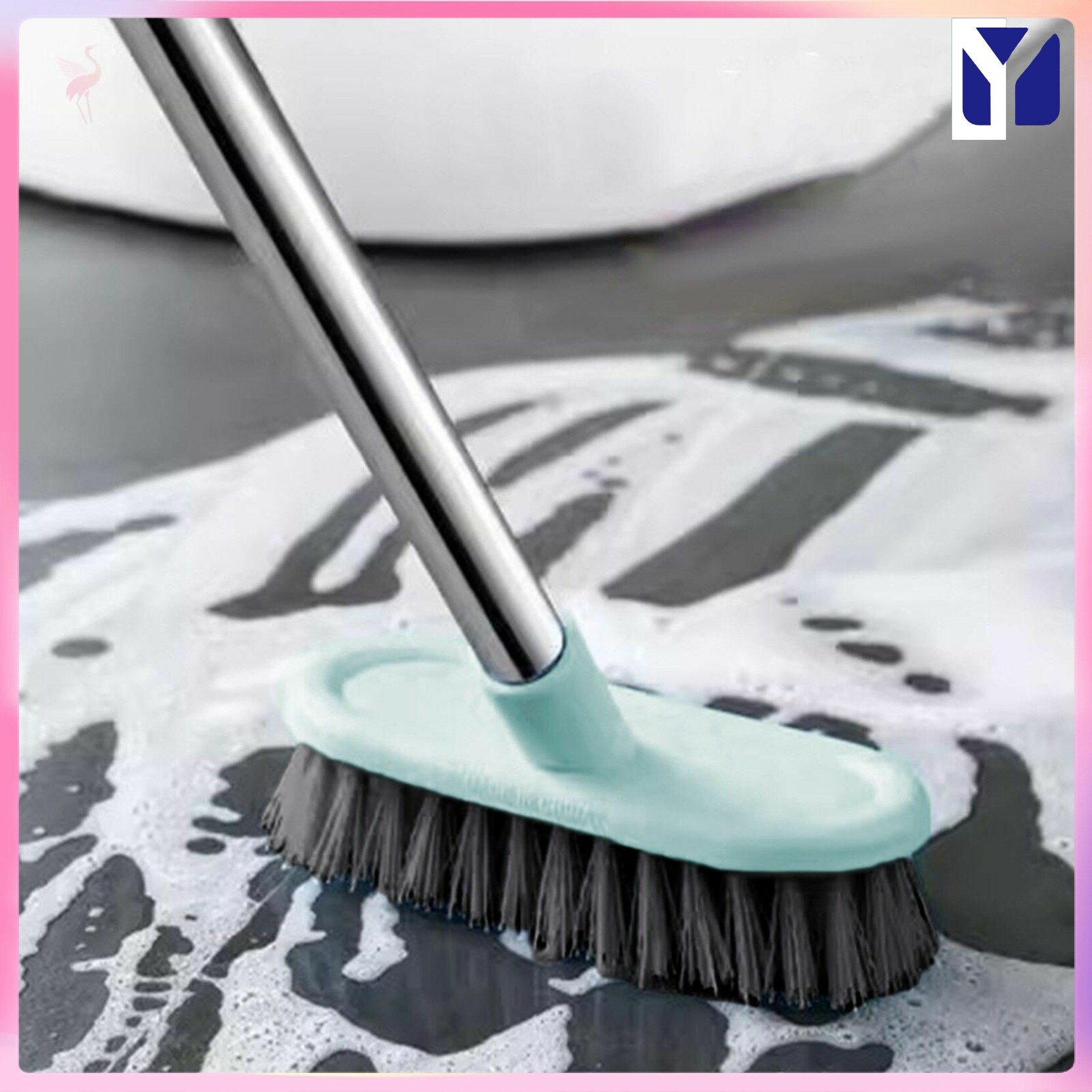 Палубная жесткая щетка шробер для уборки с черенком