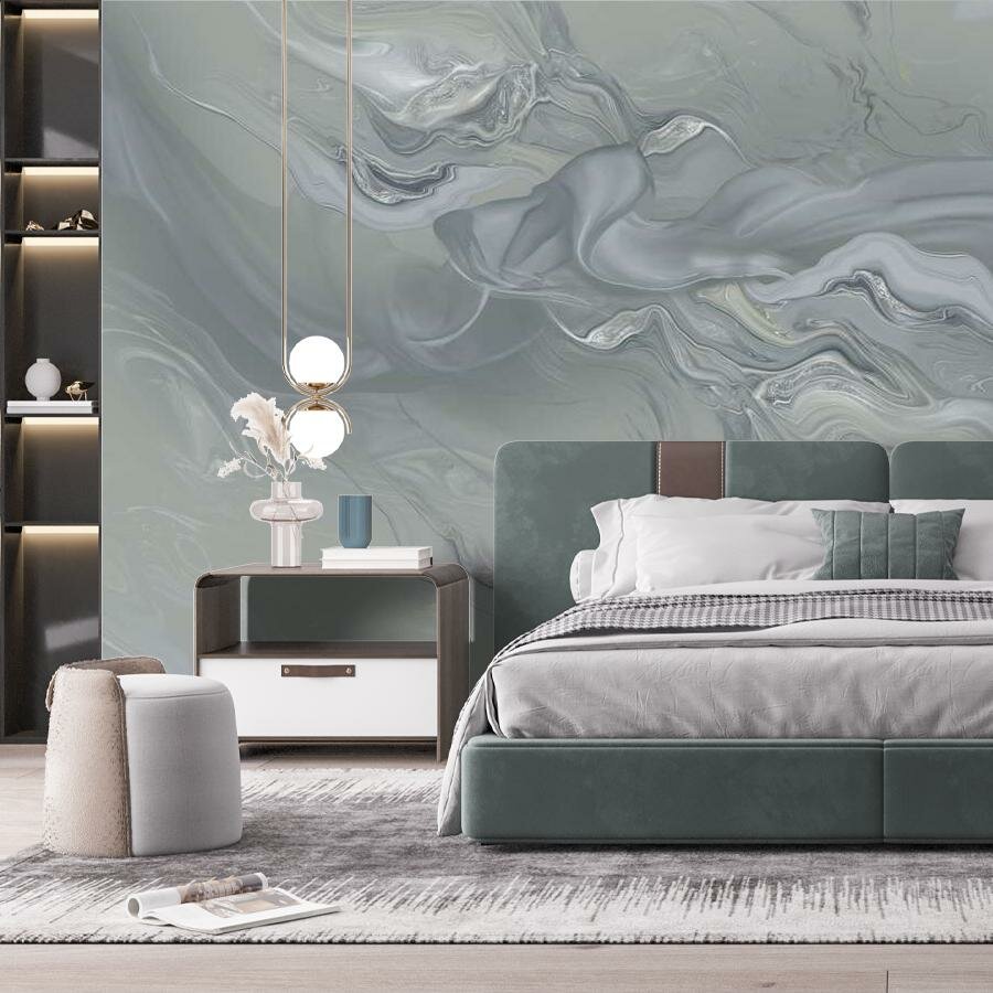 Фотообои Серый шелк 13-1017-M-Флок 270 x 300 см (ВхШ) Бесшовные, флизелиновые, влагостойкие обои