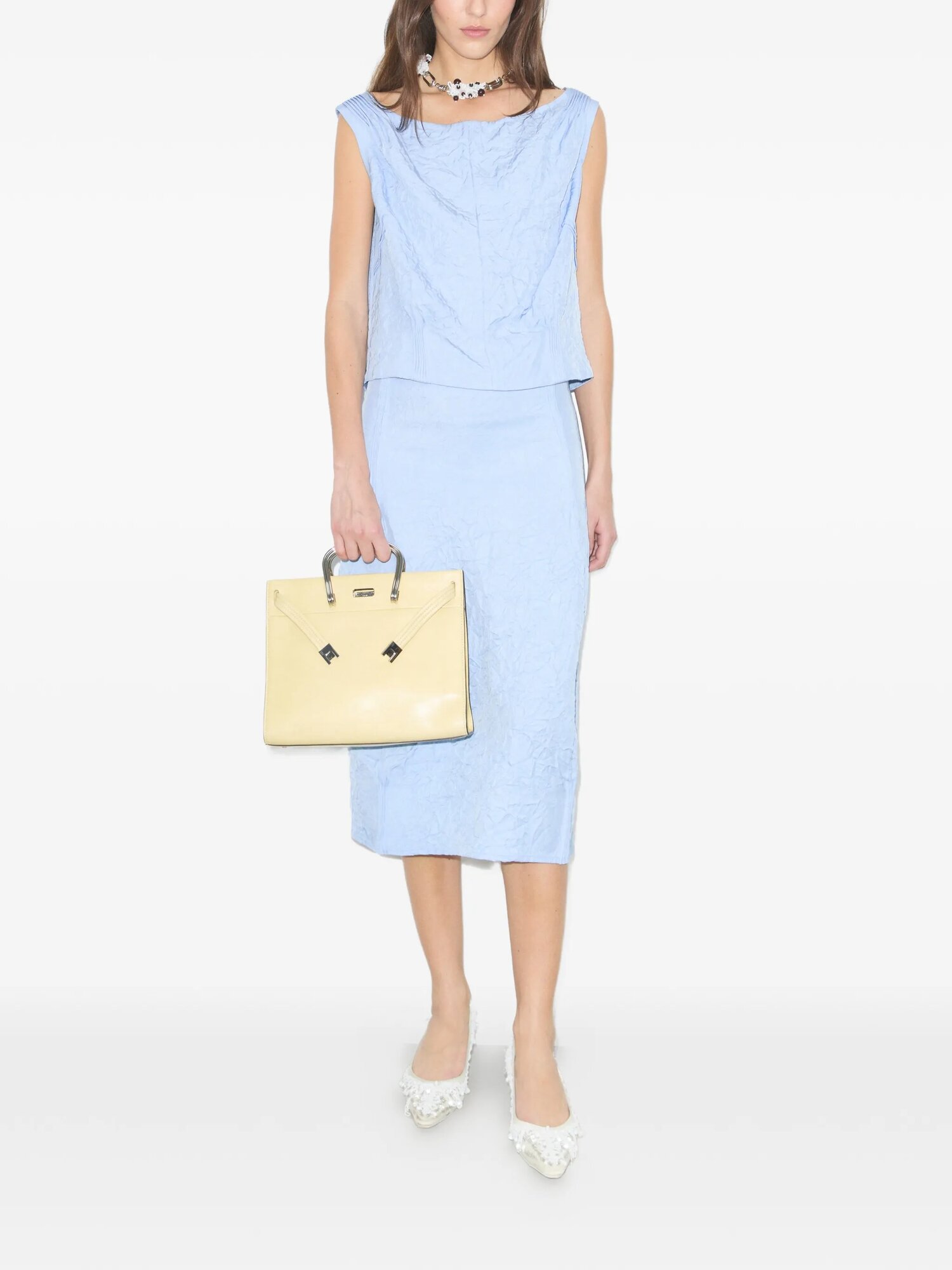 Топ Tory Burch Crinkled viscose top, размер 2 — фото 1