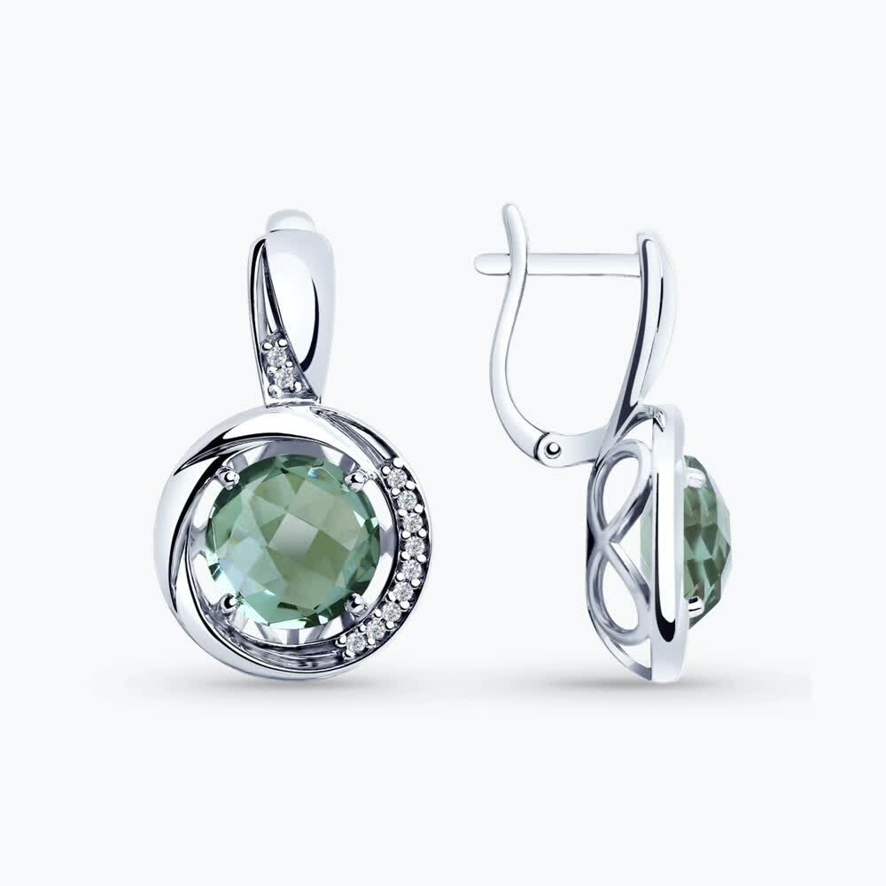 Серьги SOKOLOV, серебро, 925 проба, кварц