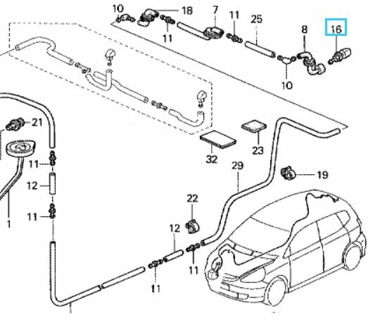 Сопло в сборе, задн. омыватель; Артикул Honda: 76850SAA004 (Оригинал)