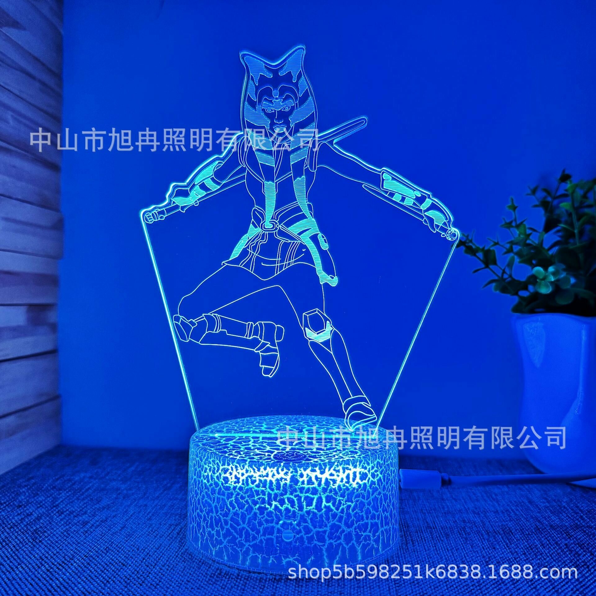 3D Ночник-планета с персонажем и трещинами, USB-управление пультом, 16 цветовых режимов, черный