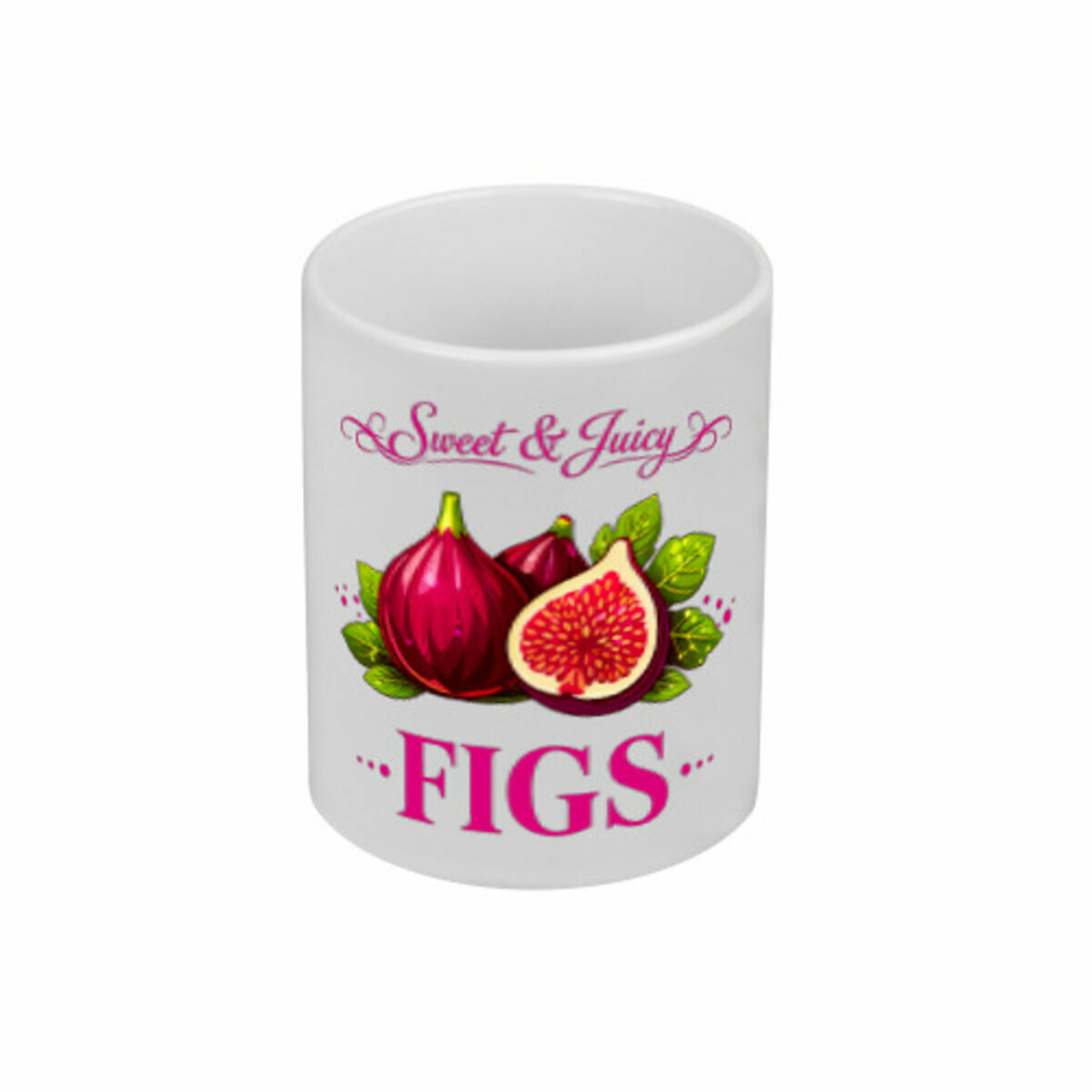 Кружка «Инжир с надписью Figs, sweet, juicy» (белый)