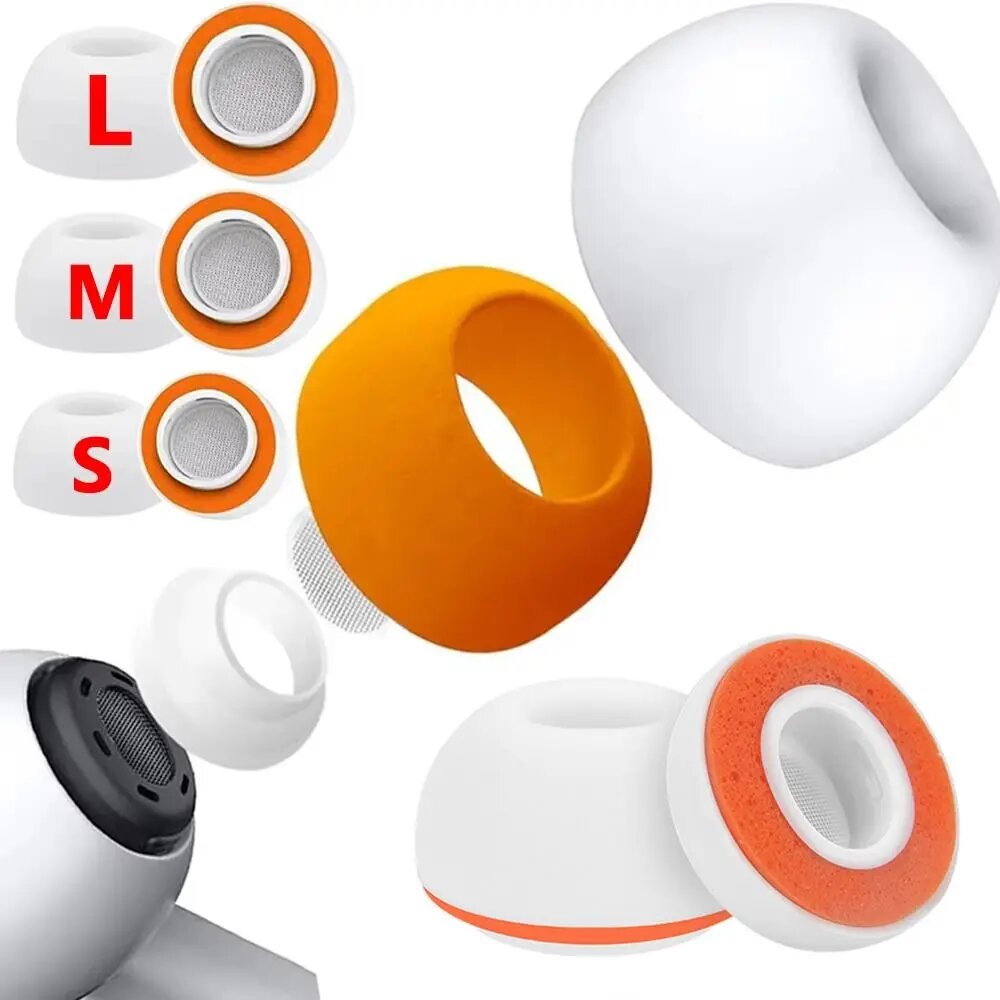 Силиконовые амбушюры для AirPods Pro 3 White Grey-M