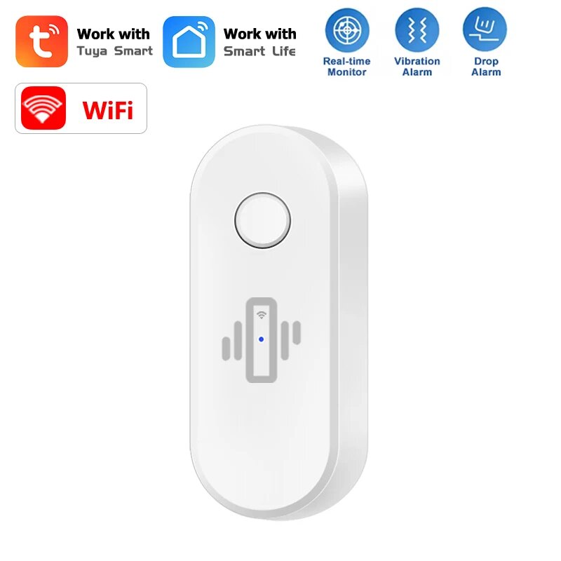 Датчик вибрации Wi-Fi белый Tuya