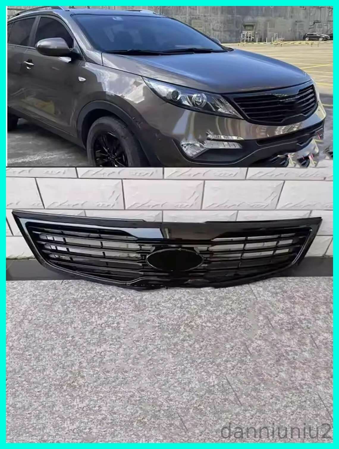 Решетка радиатора передняя для KIA Sportage SL 2010-2014 — верхняя, прямая замена из ABS, обновляет вид бампера