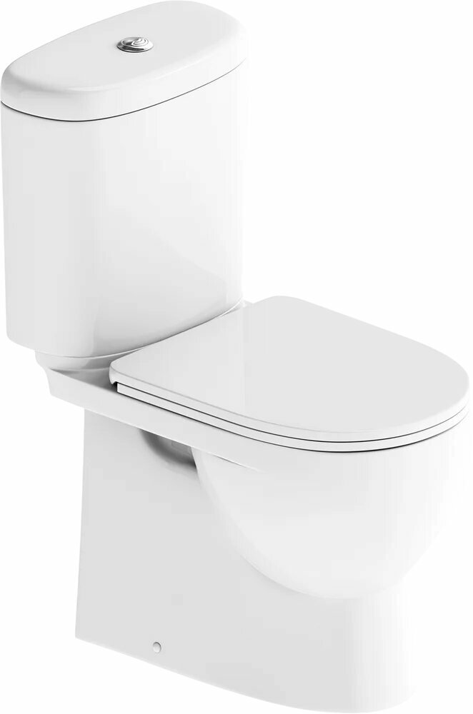 Унитаз-компакт напольный Sanita luxe Art luxe WC. CC/Art/2-DM/WHT. G/S1 с микролифтом, фарфоровый, белый, глянцевый, овальный, с нижним подводом, сиденье для унитаза в комплекте