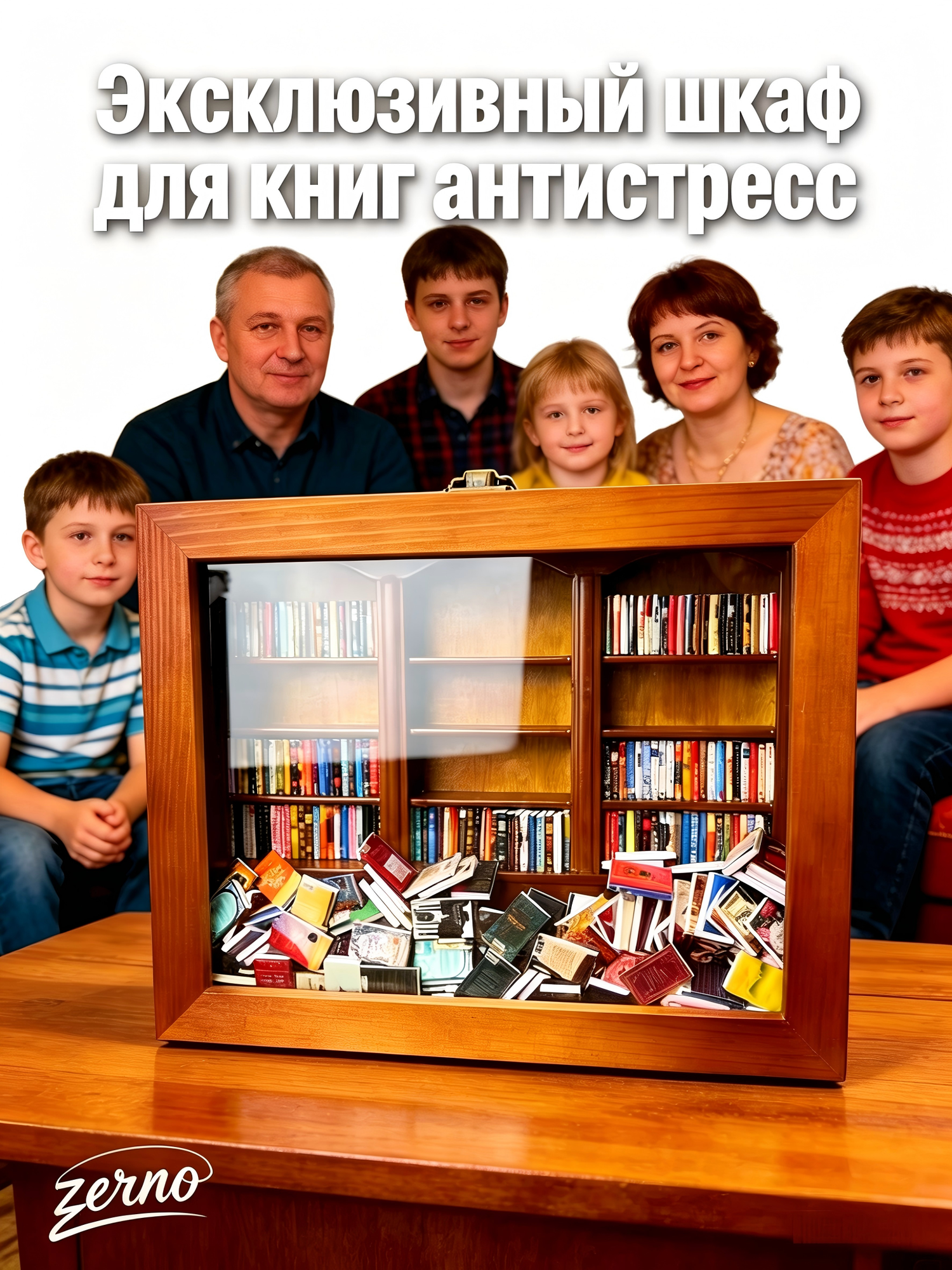 Шкаф с книгами Антистресс для рук, Мини-версия деревянного декомпрессионного подарка для одноклассников 25*20*7 см