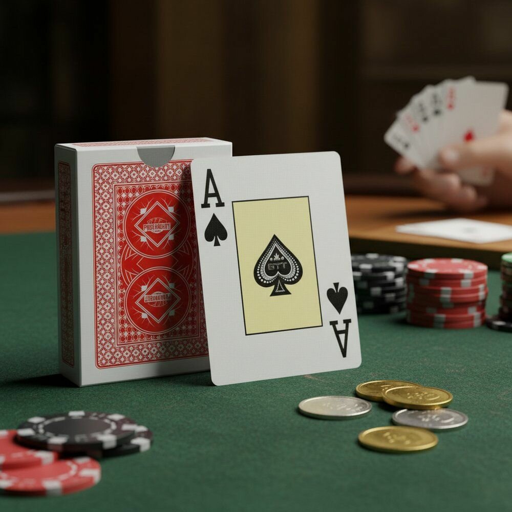Карты для покера "Poker Night Pro" red 100% пластик 63337