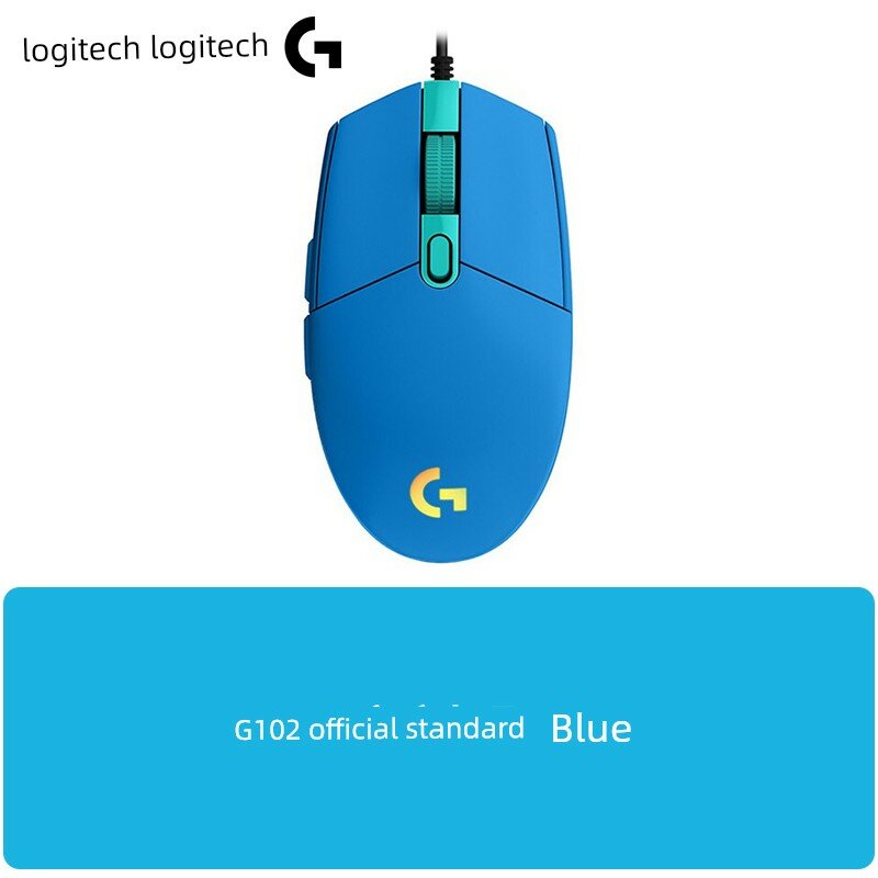 Logitech G102 II Проводная игровая мышь для игр FPS и MMO, синяя, эргономичный дизайн, 16000 DPI