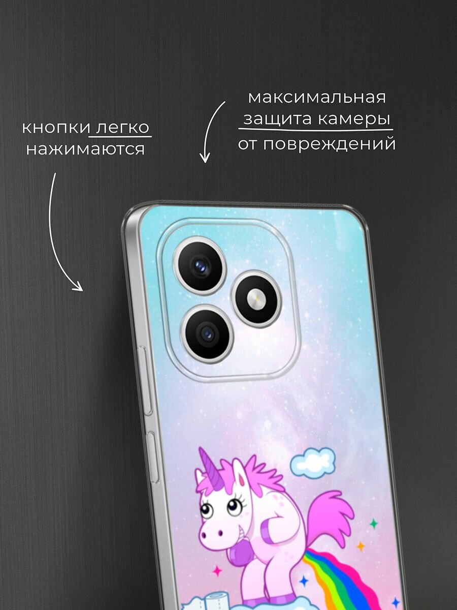 Силиконовый чехол на Honor X8d / Хонор X8d с принтом Единорог какает — фото 1
